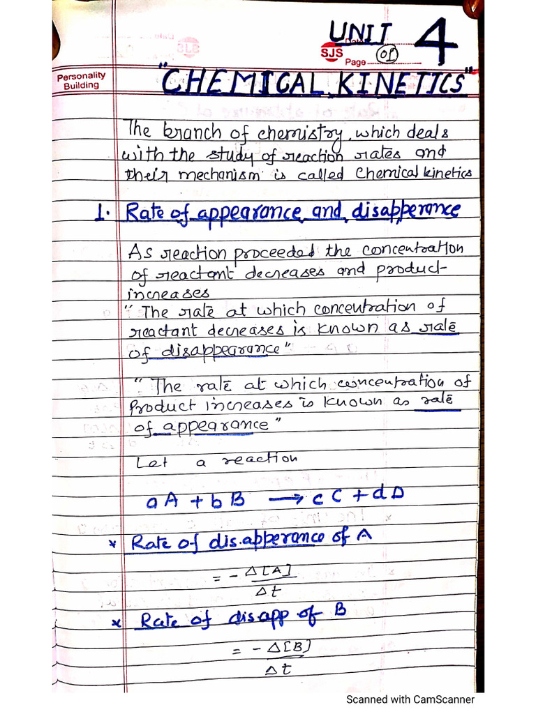 Chemistry XII Chapter 4 Chemical Kinetics | PDF