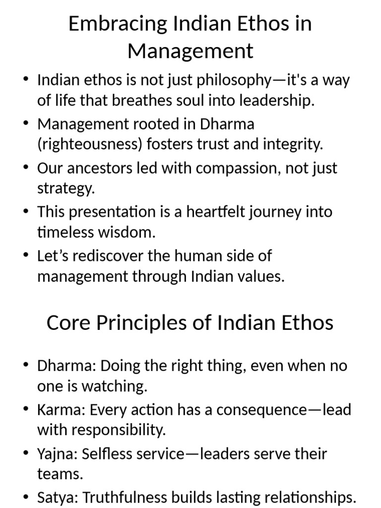 Indian Ethos in Management Principles | PDF | Bhagavad Gita | Spirituality