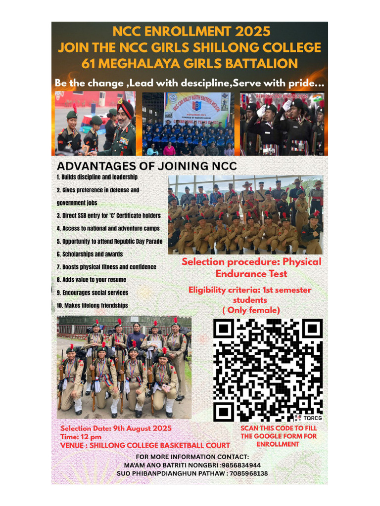NCC Girls Enrollment POSTER | PDF