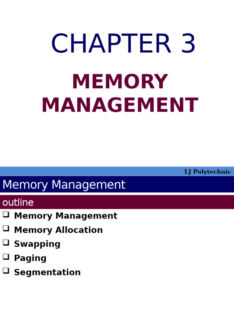 Operating System - Chapter 3 | PDF | Computer Data Storage | Cpu Cache
