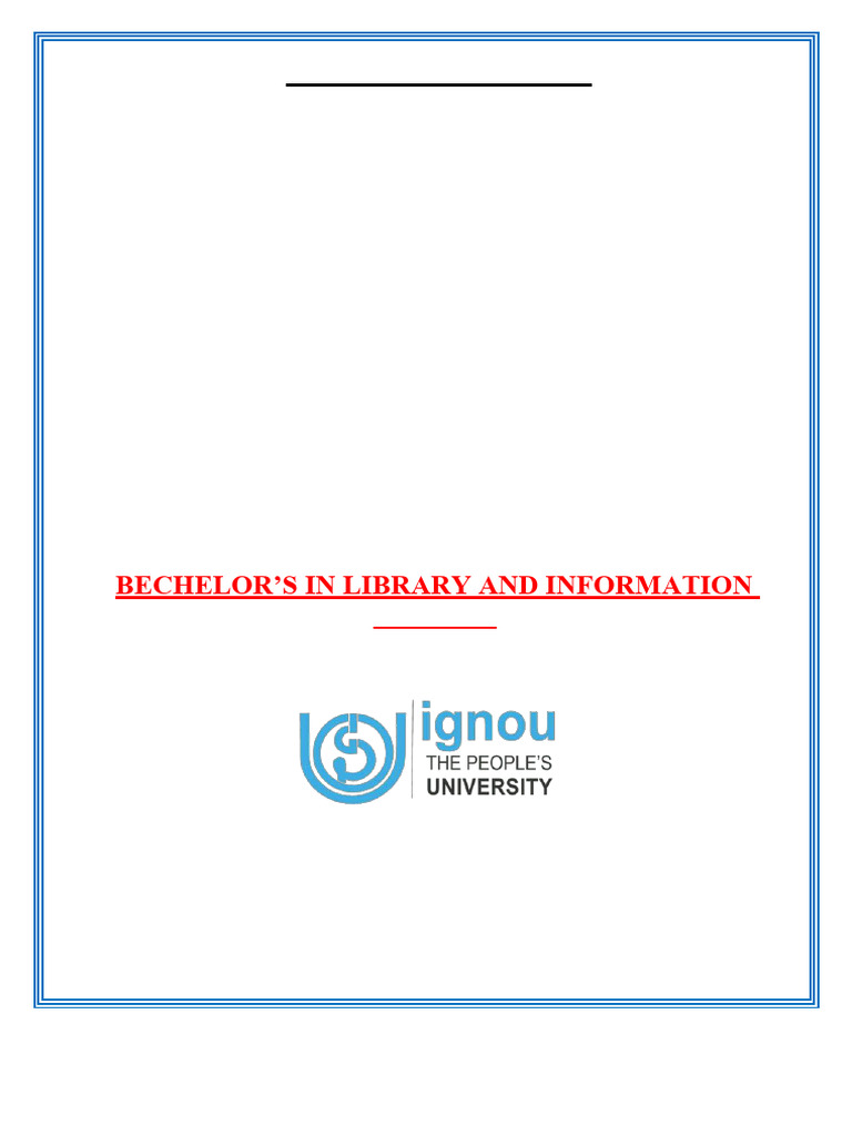 IGNOU Bachelor's in Library Science | PDF