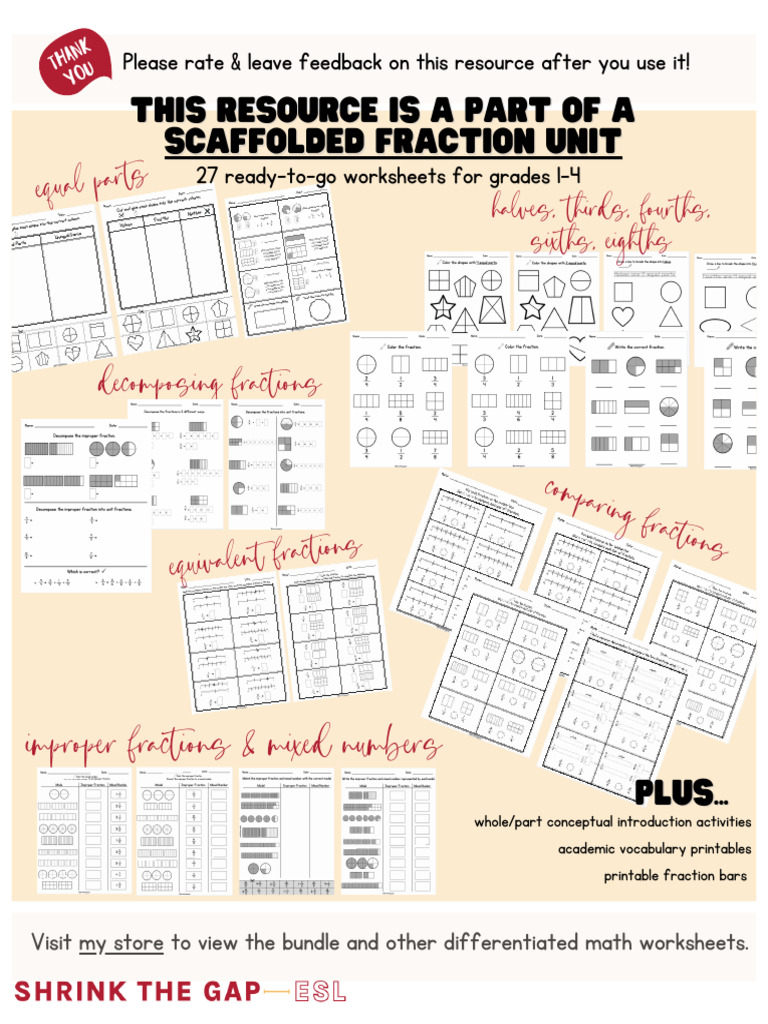 This Resource Is A Part of A Scaffolded Fraction Unit | PDF | Number ...