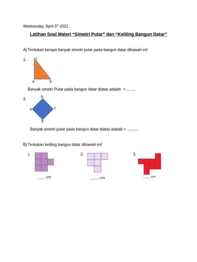 Tugas MTK Simetri Putar Dan Keliling | PDF