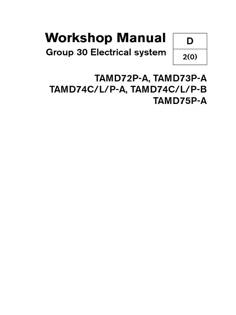 Volvo Penta TAMD72/75 Workshop Manual | PDF | Engines | Relay
