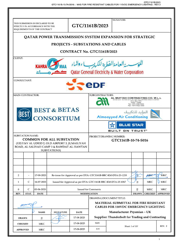 Extracted Pages From 1. Material Submittal For Fire Resistant Cables ...