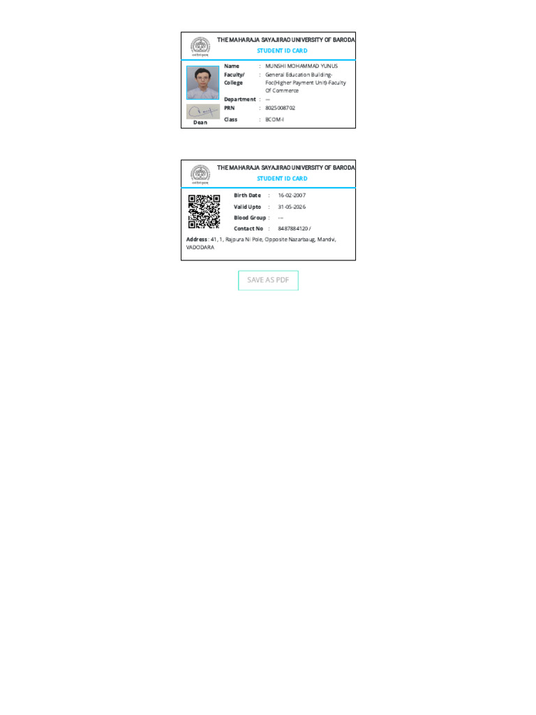Msu Id Card | PDF