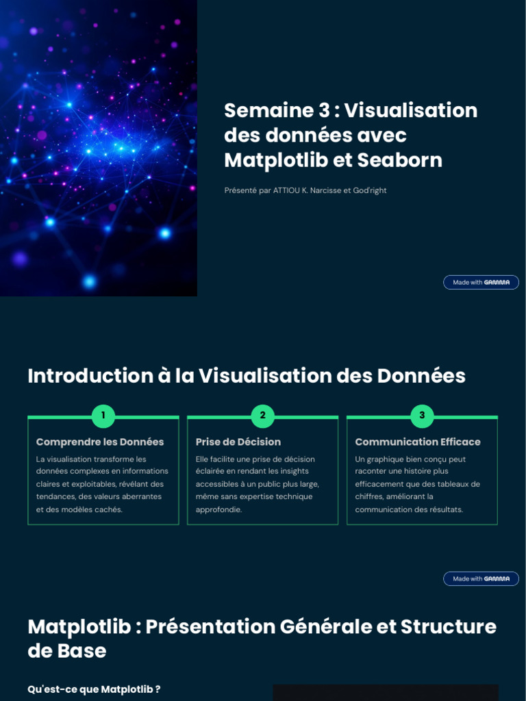 Semaine 3 Visualisation Des Donnees Avec Matplotlib Et Seaborn | PDF ...