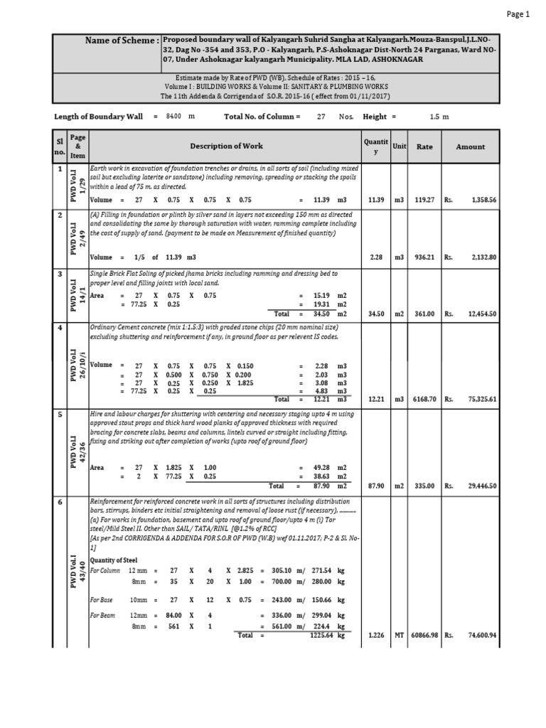Boundary Wall Pipe Design Details | PDF | Concrete | Architectural Design