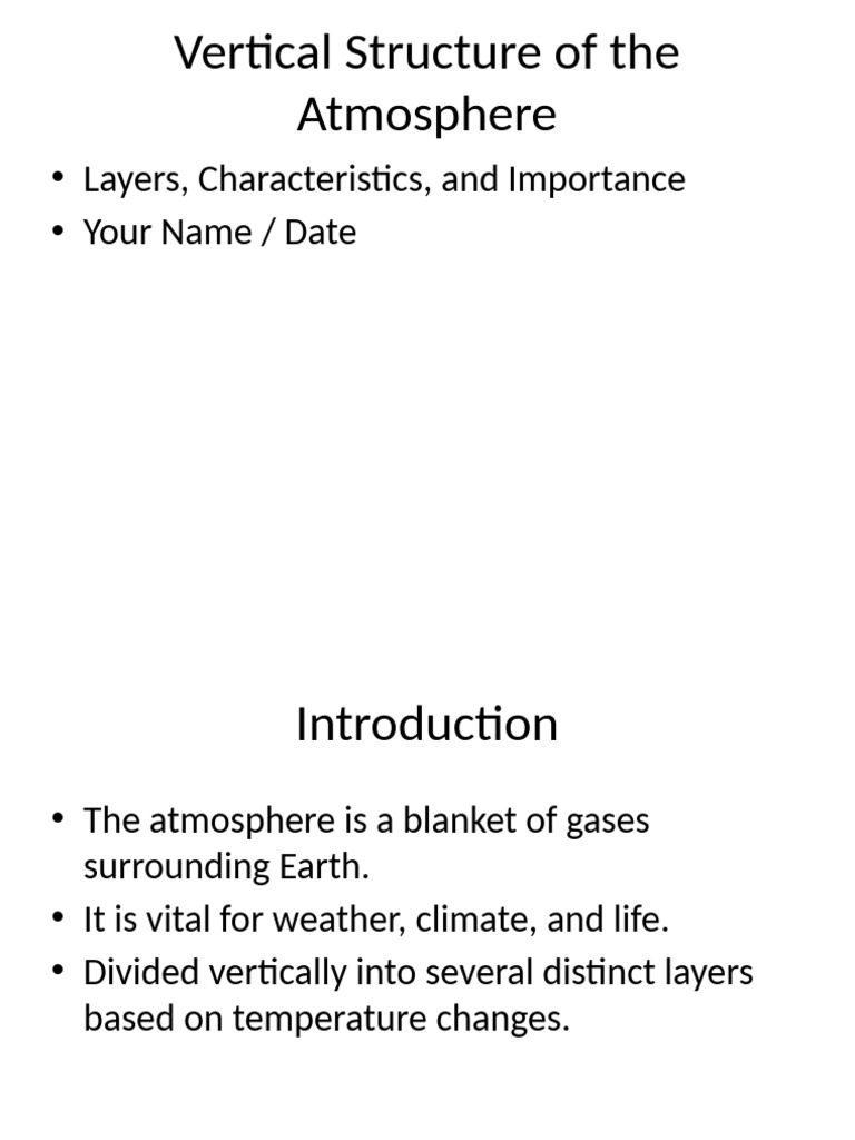 Vertical Structure of Atmosphere Presentation | PDF