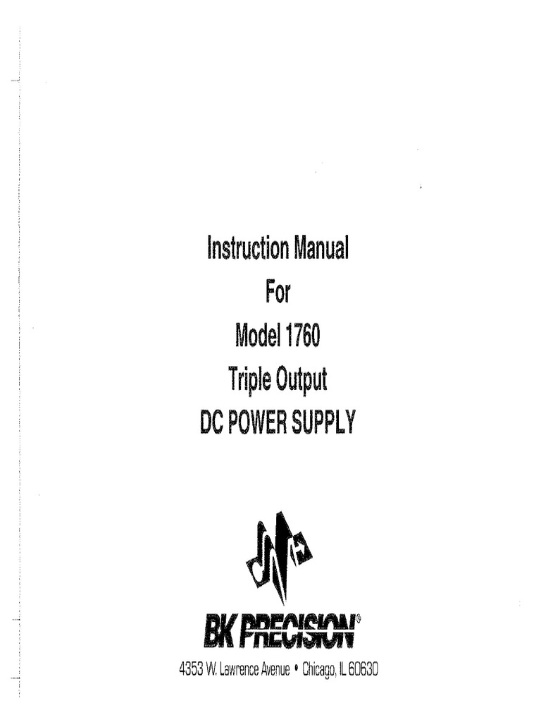 BK Precision 1760 Instruction | PDF