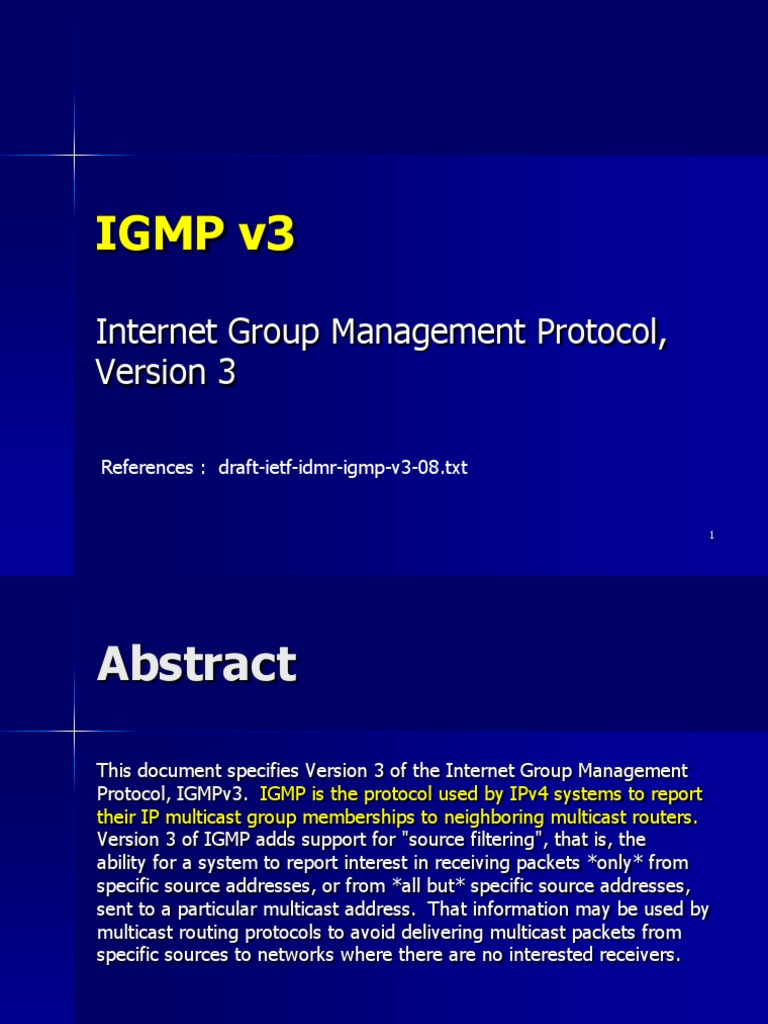 IGMP v3 | PDF | Internet Architecture | Data Transmission