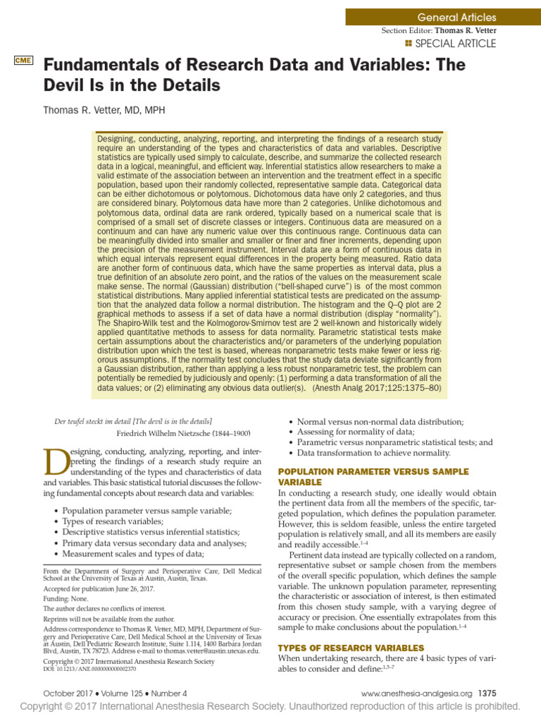 Fundamentals of Research Data and Variables The.45 | PDF | Statistics | Categorical Variable