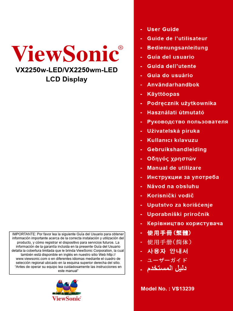 Monitor ViewSonic LCD VX2250wm-LED | PDF | Vídeo | Color