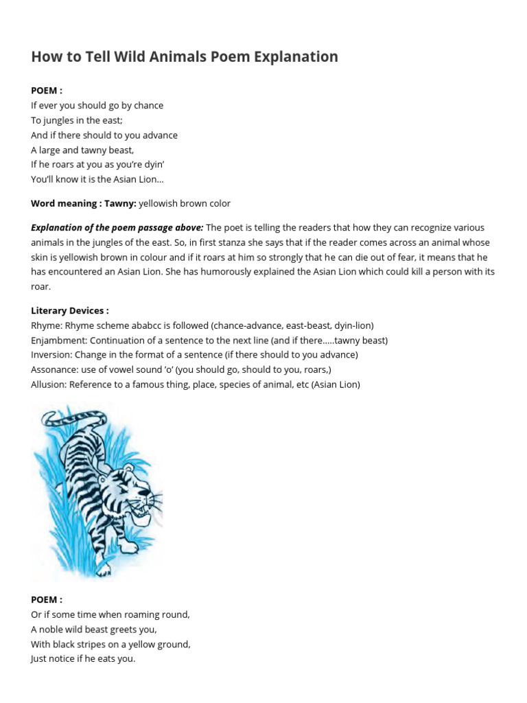 Identifying Wild Animals Humorously | PDF | Poetry | Rhyme