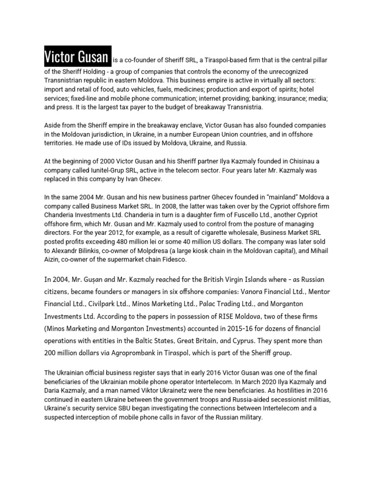 Victor Gusan | PDF | Moldova