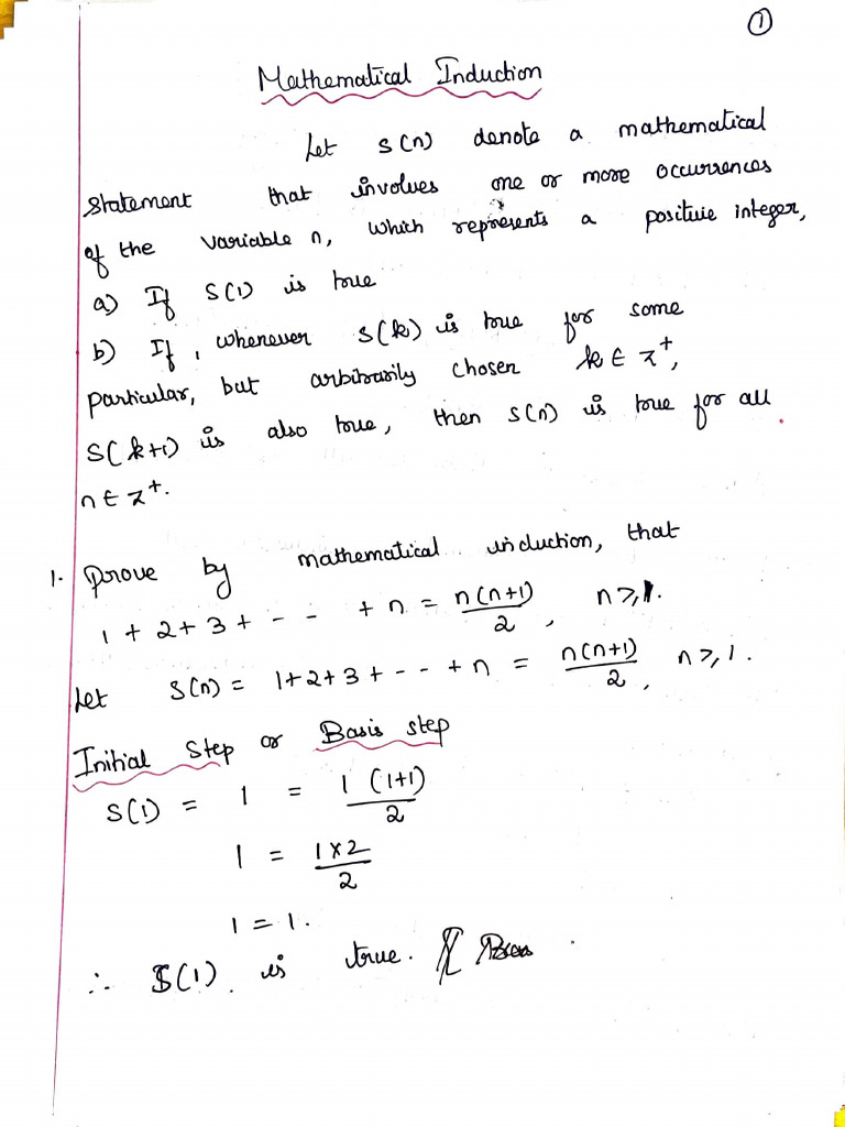 Principle of Mathematical Induction | PDF