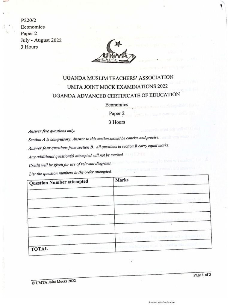 Umta Uace Econ 2 | PDF