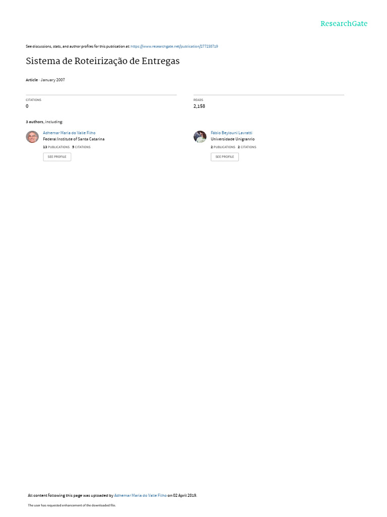 Sistema_de_Roteirizacao_de_Entregas | PDF | Mercado (economia) | Despesa