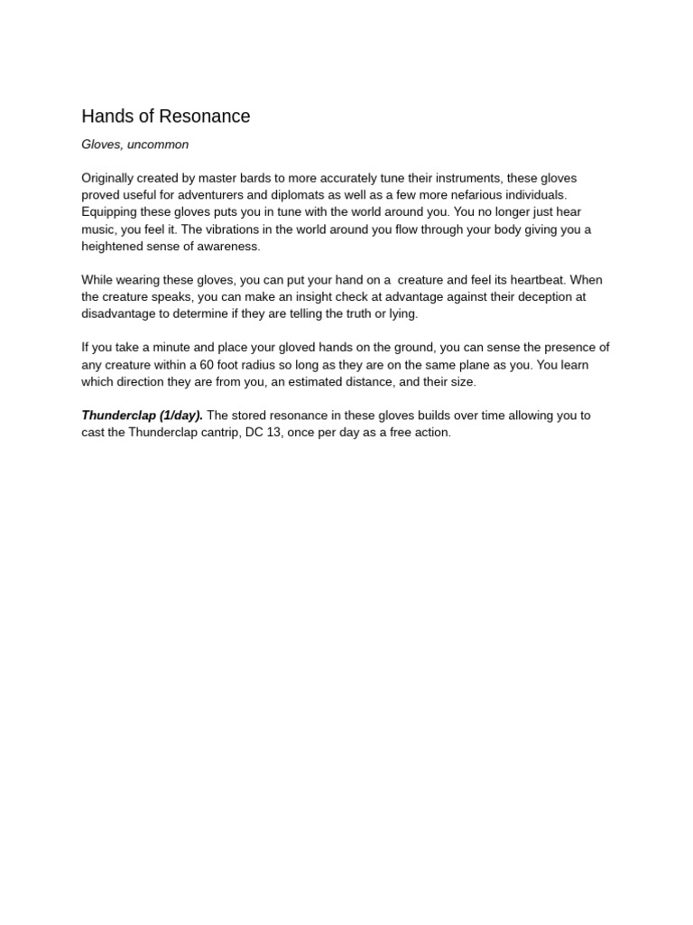 Text - Hands of Resonance | PDF