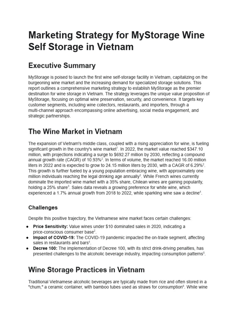 Marketing Strategy For Wine Self Storage in Vietnam | PDF | Wine ...