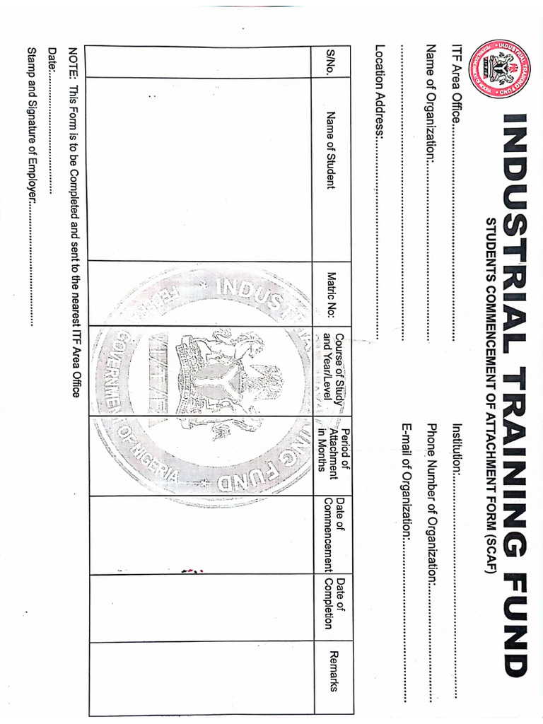 Scaf Form (Front & Back) | PDF