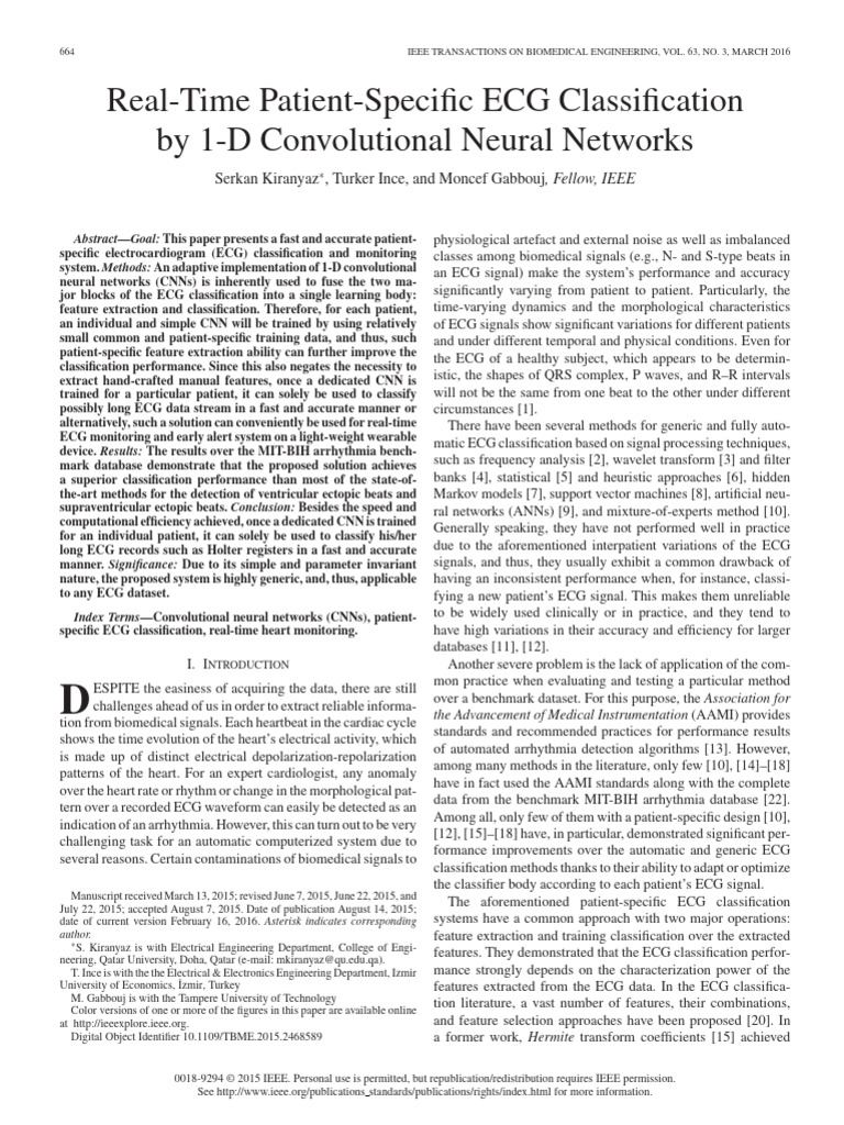 Real-Time Patient-Specific ECG Classification by 1-D Convolutional ...