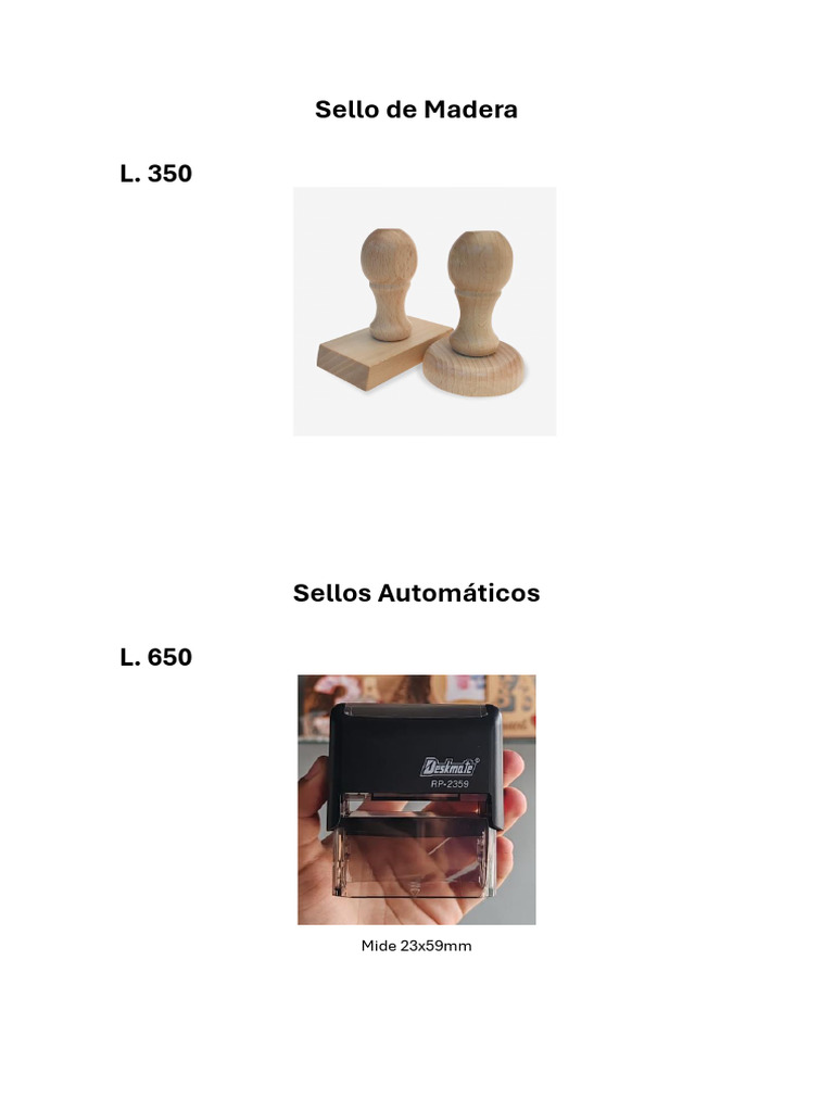 Variedades de Sellos de Madera | PDF