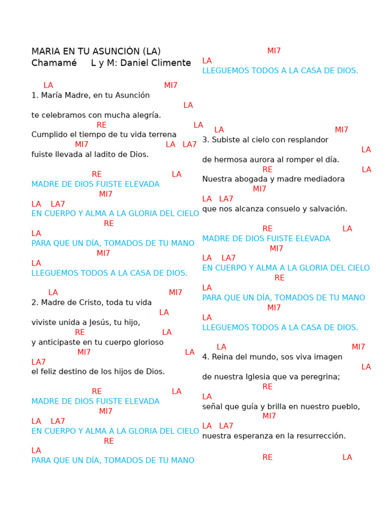 María en Tu Asunción en La | PDF | María, madre de Jesús | Jesús