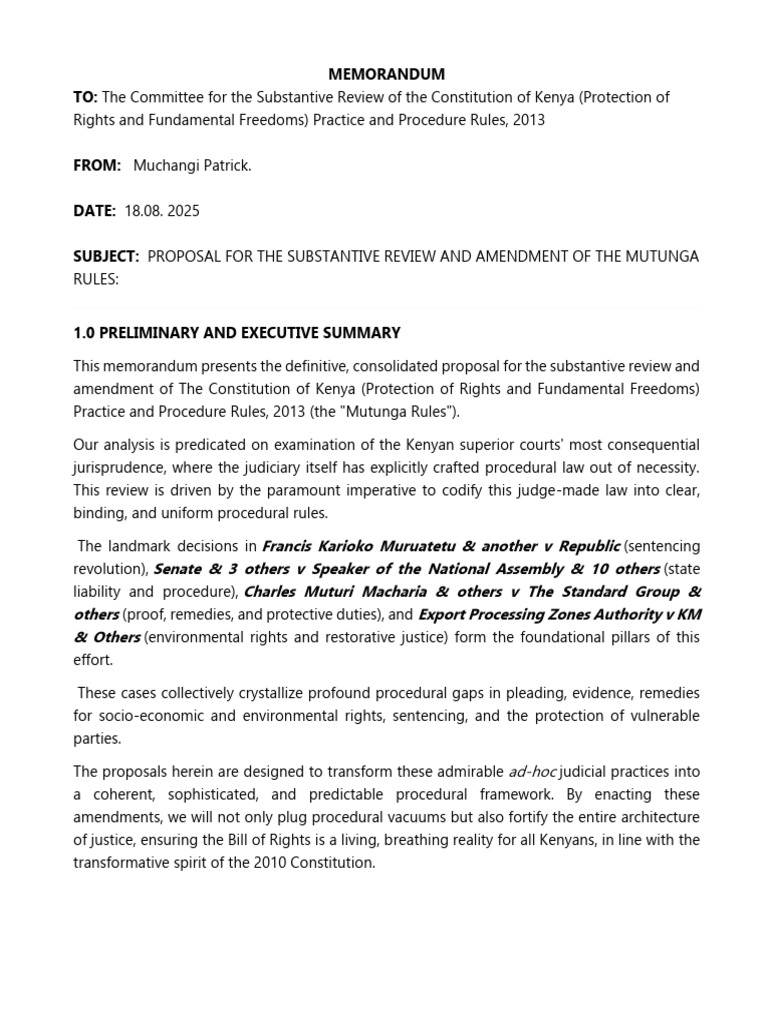 Review Proposal for Mutunga Rules 2013 | PDF | Legal Remedy | Appeal