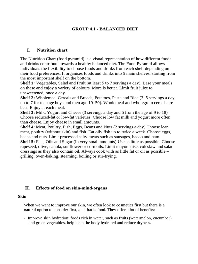 Balanced Diet Essentials and Benefits | PDF | Healthy Diet | Foods