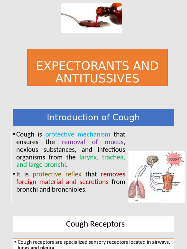 Expectorants and Antitussives Explained | PDF | Cough | Mucus