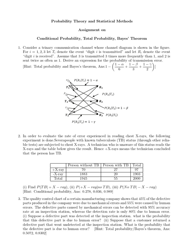 Prob Stat Assignment 1 Conditional Prob Final | PDF | Probability | Mathematics
