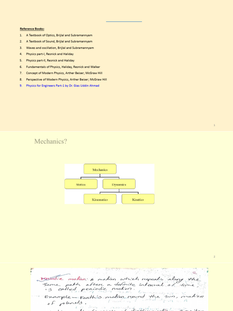 Lecture 1,2 Waves & Oscilattion SHM | PDF | Physics | Mechanics