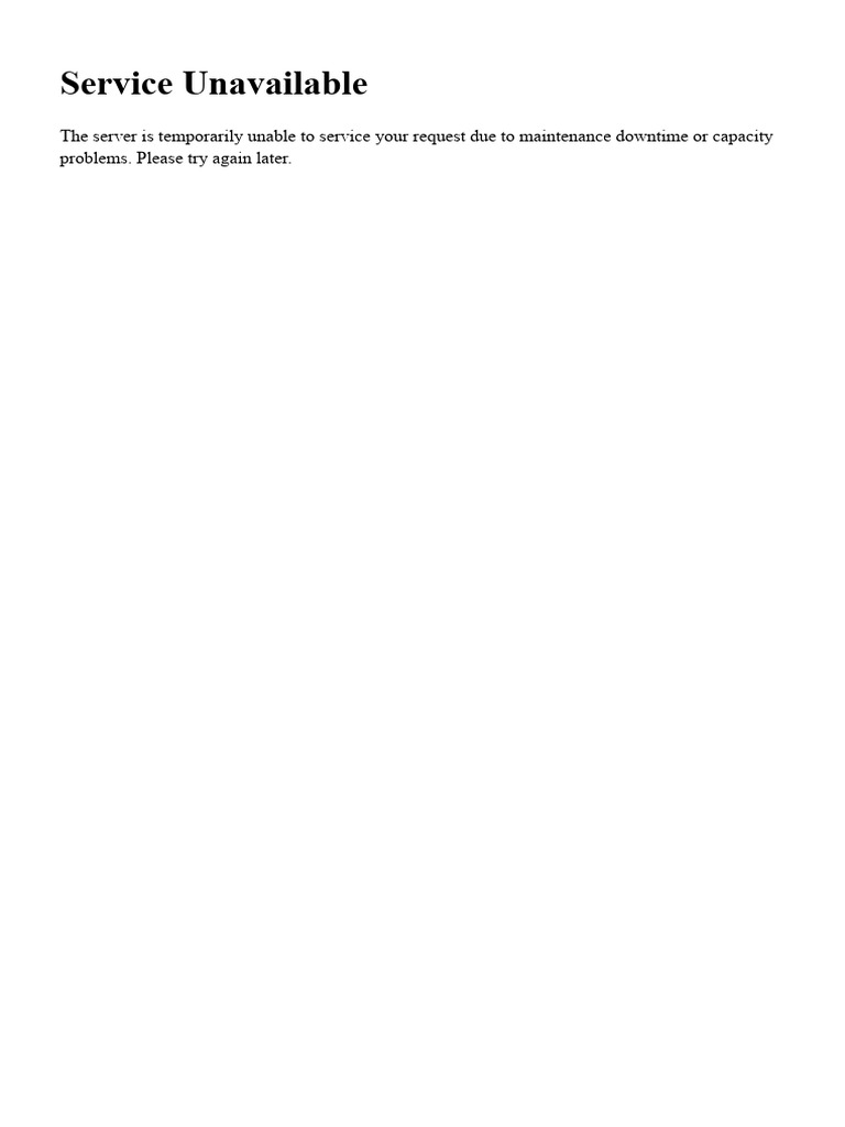 Service Unavailable | PDF