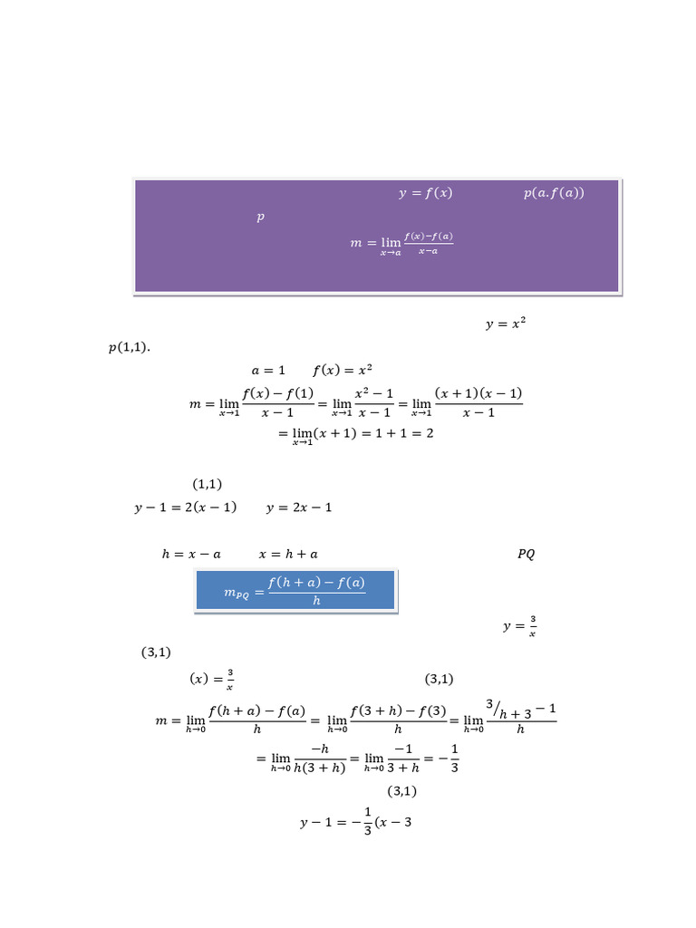 Understanding Derivatives and Tangent Lines | PDF | Tangent | Derivative