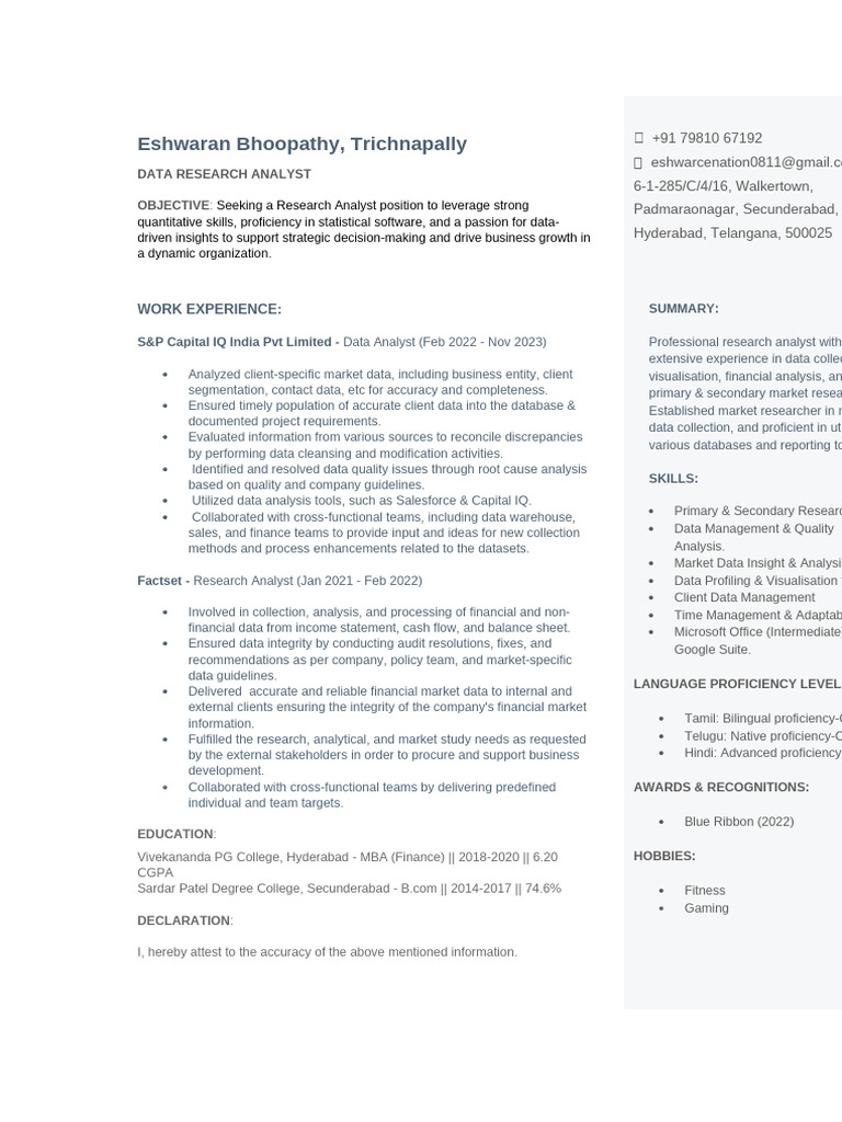 Eswaran S&P and Factset Updated 27 May-1 | PDF | Data Analysis | Data