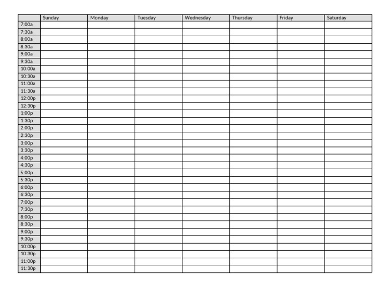 Weekly Schedule Form | PDF