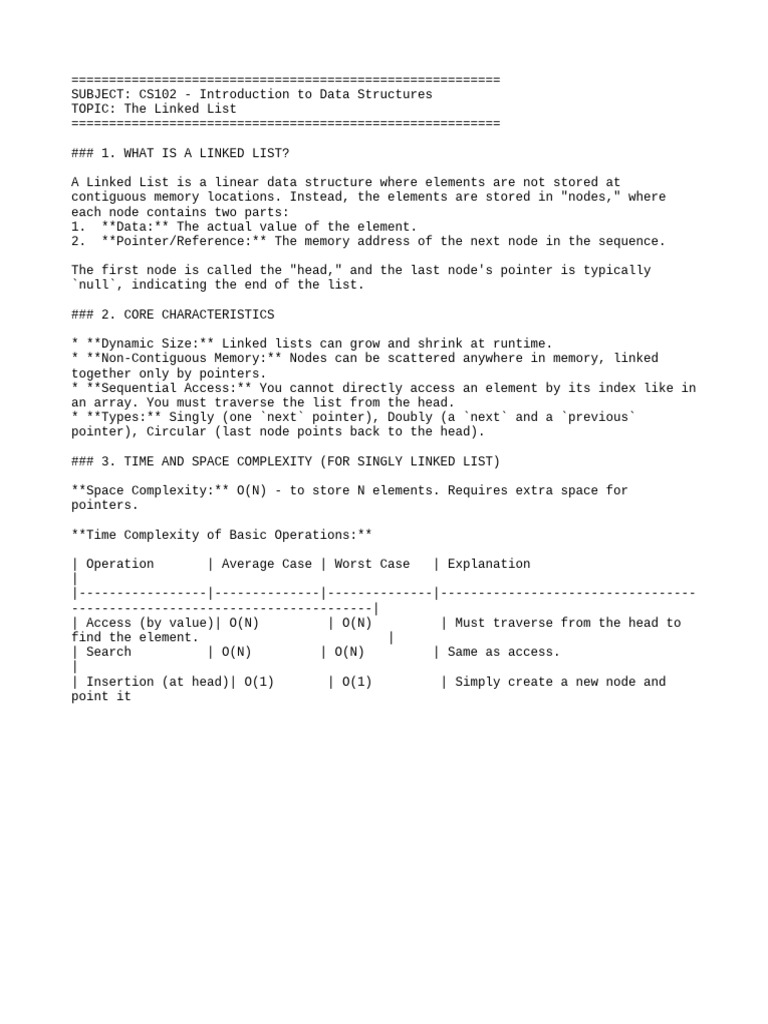 Linked List Basics in Data Structures | PDF