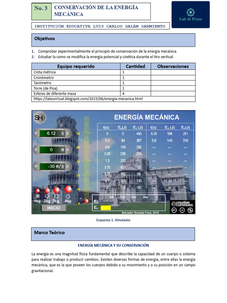 Conservación de la Energía Mecánica | PDF | Gravedad | Energía cinética
