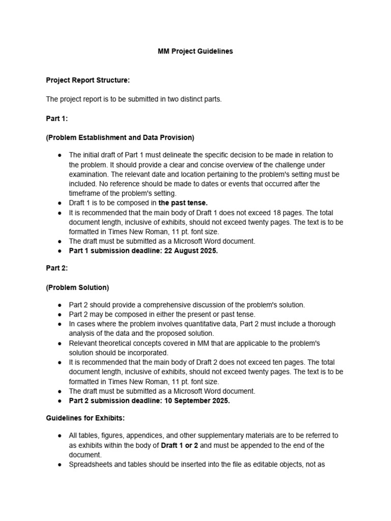 MM Project Guidelines | PDF | Document | Data