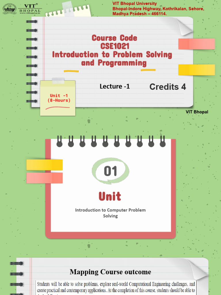 Module 1 UNIT 1 CS1021 | PDF | Programming | Computer Program