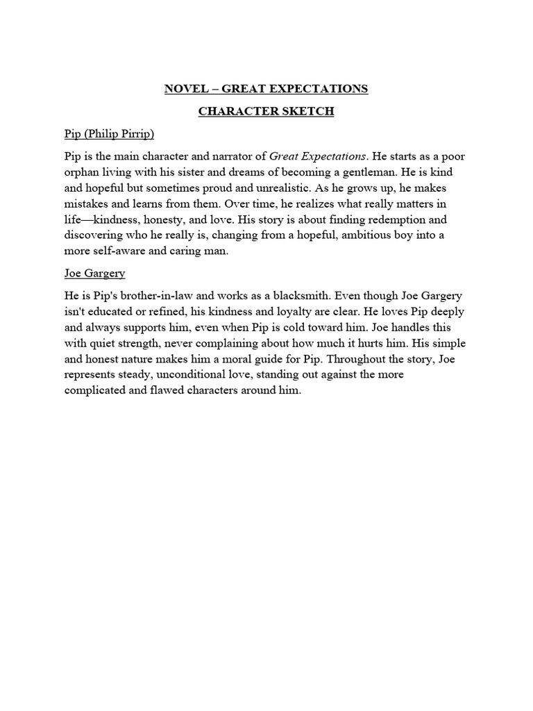 Pip's Character Journey in Great Expectations | PDF
