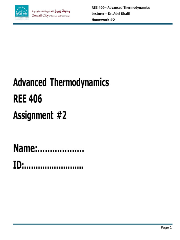 Assignment 2 - Exergy and Gas Power Cycles | PDF | Heat | Thermodynamics