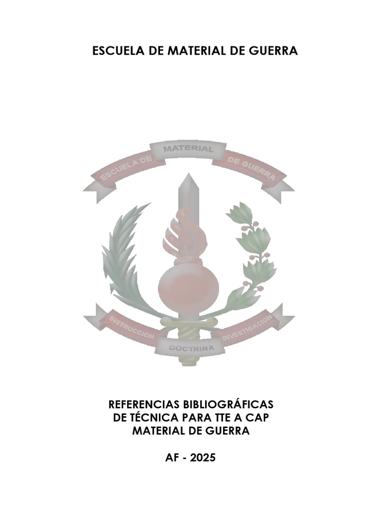 Referencias Técnicas Material de Guerra | PDF | Planificación | Batallón