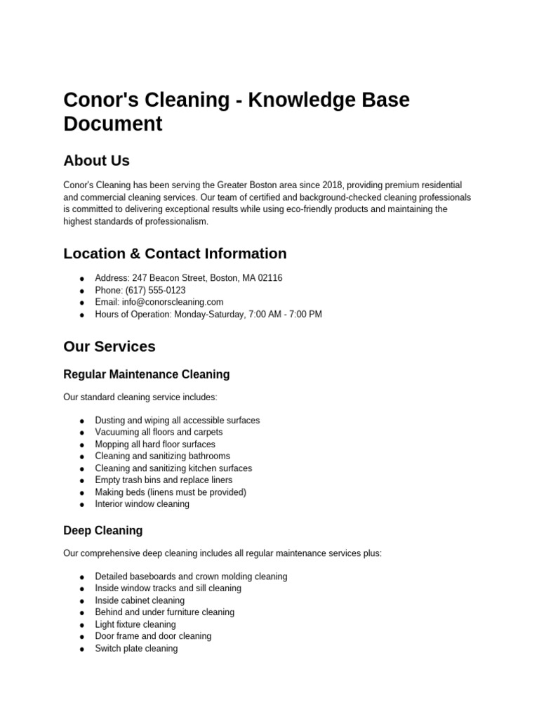 Deep Cleaning & Residential Services | PDF | Home