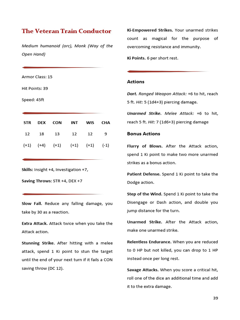 Dnd 老兵列車長 the Veteran Conductor | PDF