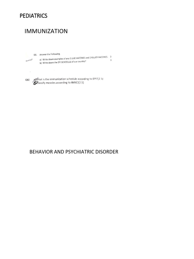 Pediatric Question Bank Overview | PDF