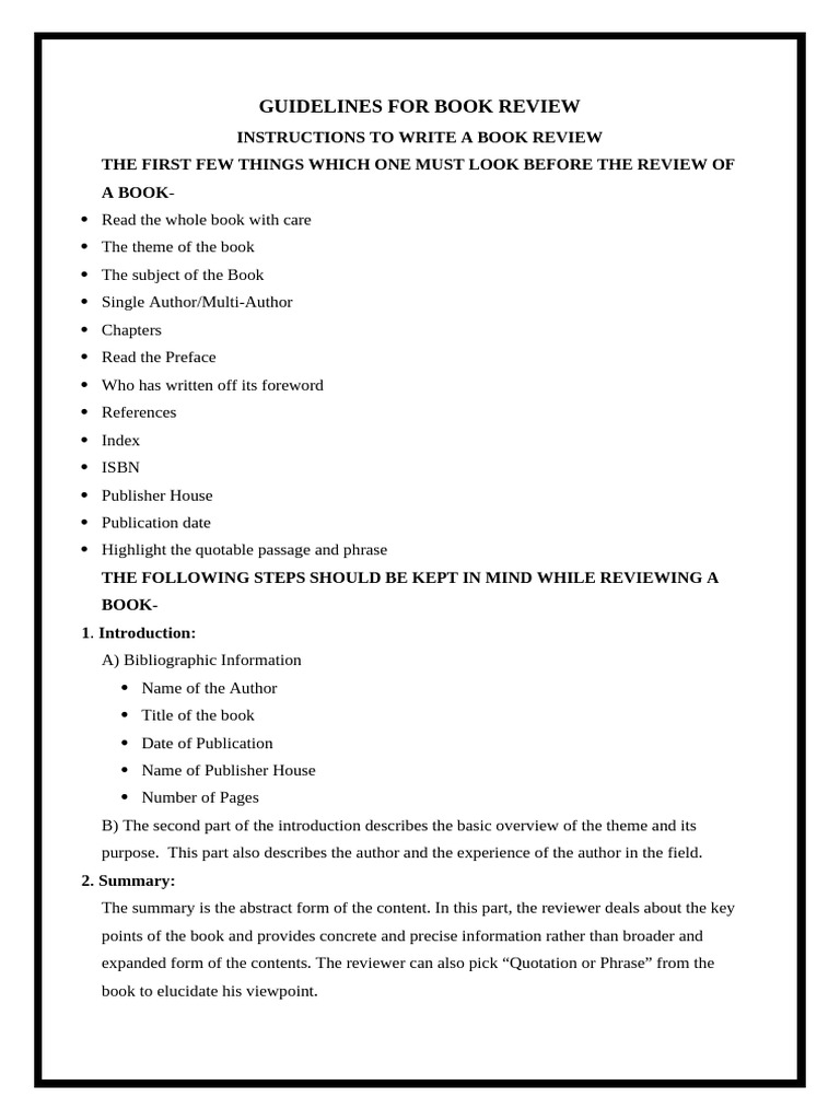 Guidelines For Book Review | PDF | Government | Justice