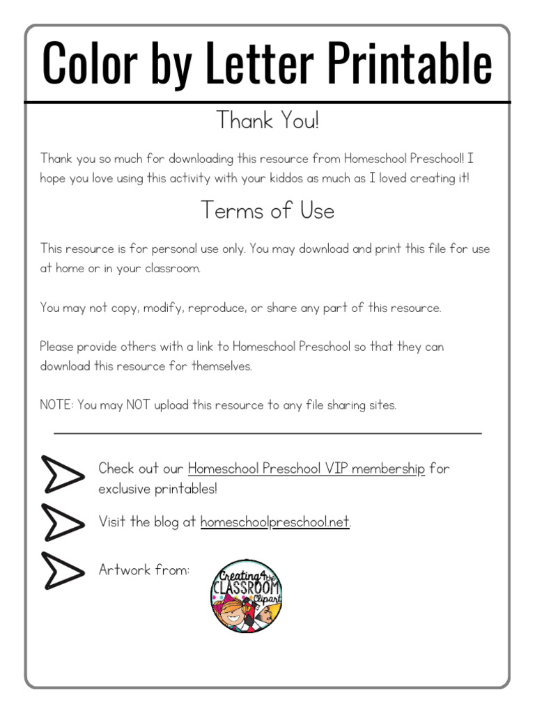 Color by Letter Activity Printable | PDF | Color