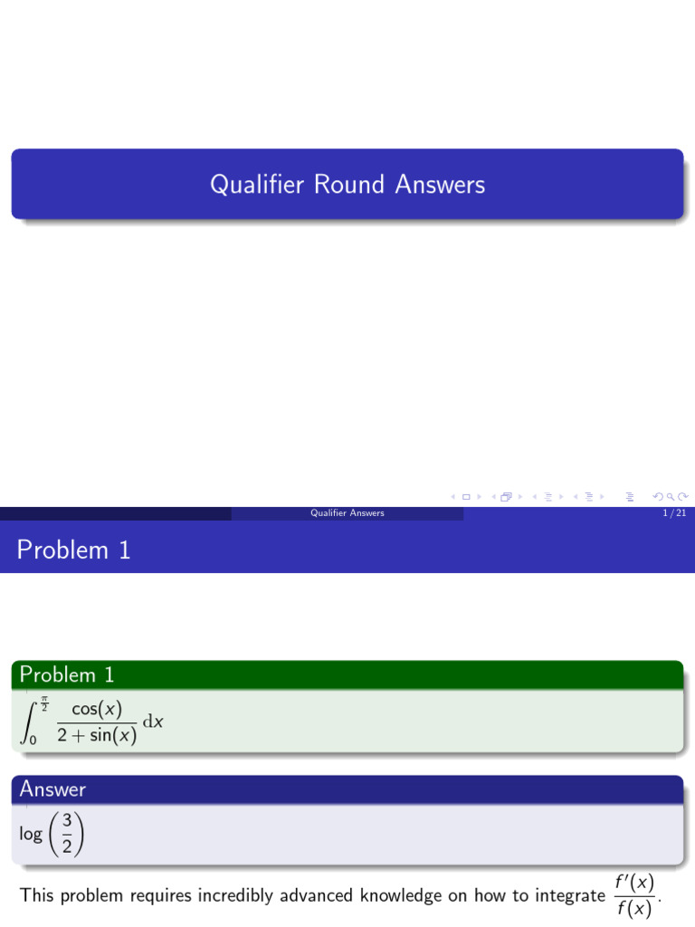 Qualifier Solutions | PDF | Complex Analysis | Mathematics